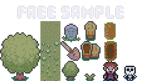 UPDATE 005: TREES - HAUNTED GRAVEYARD - 16x16 Asset Pack by Tolee Mi