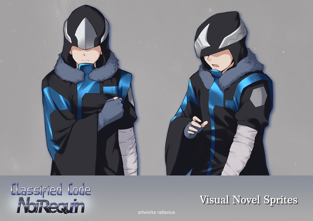 VN/RPG Sprite Set "Cloaked Man" by hysunion