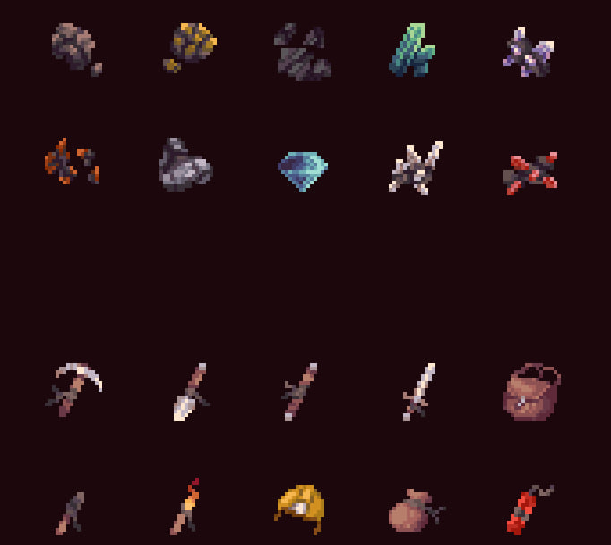 Cave sprites pack 16x16 by Fudzy