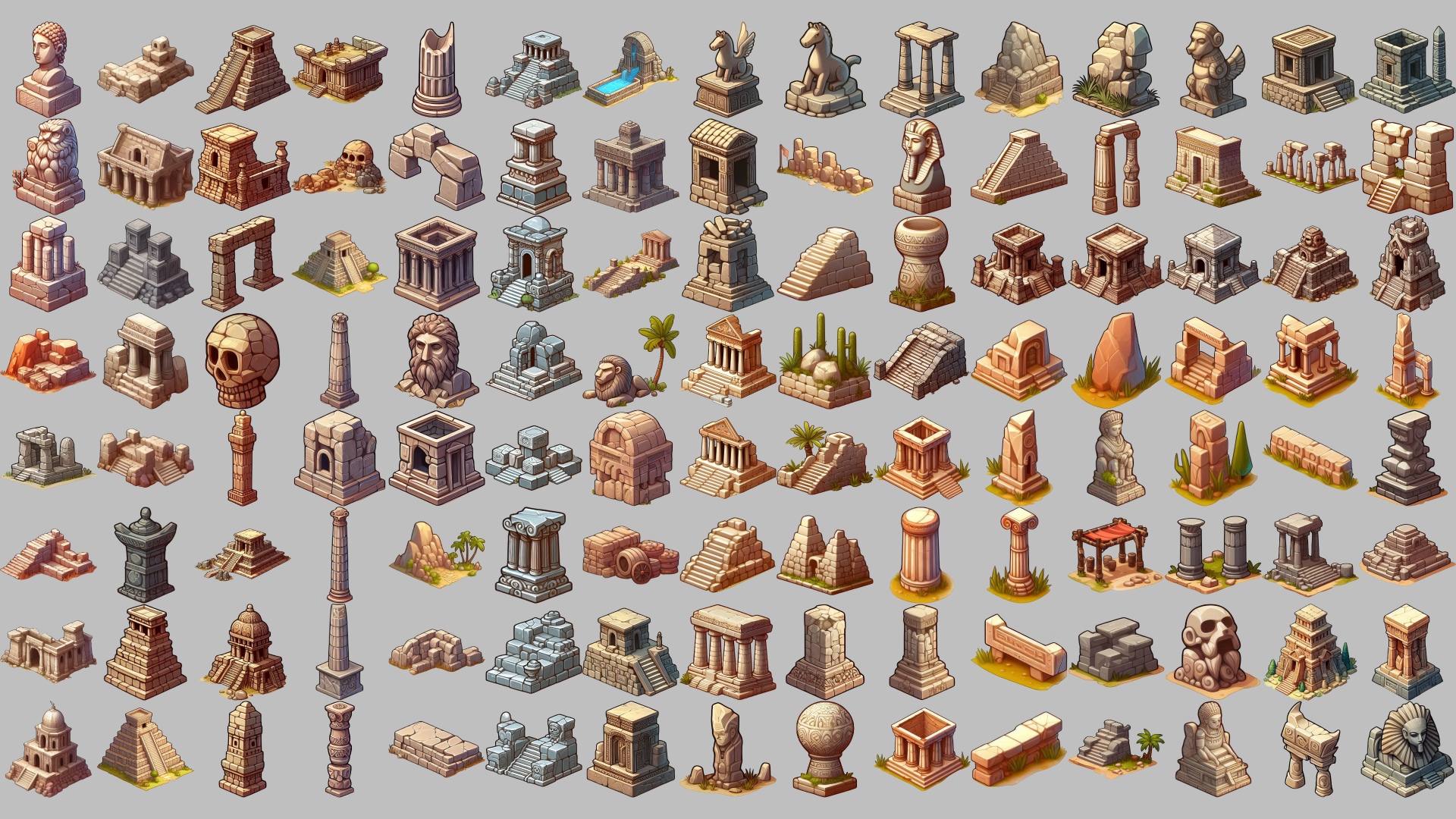Pack 63 - Ancient Ruins - 1000+ Sprites by FortressSide