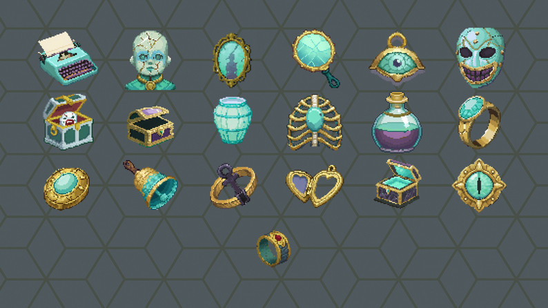 Icon Pack Textured Pixel Horror Icons, Artifact and Relic Loot Icons ...
