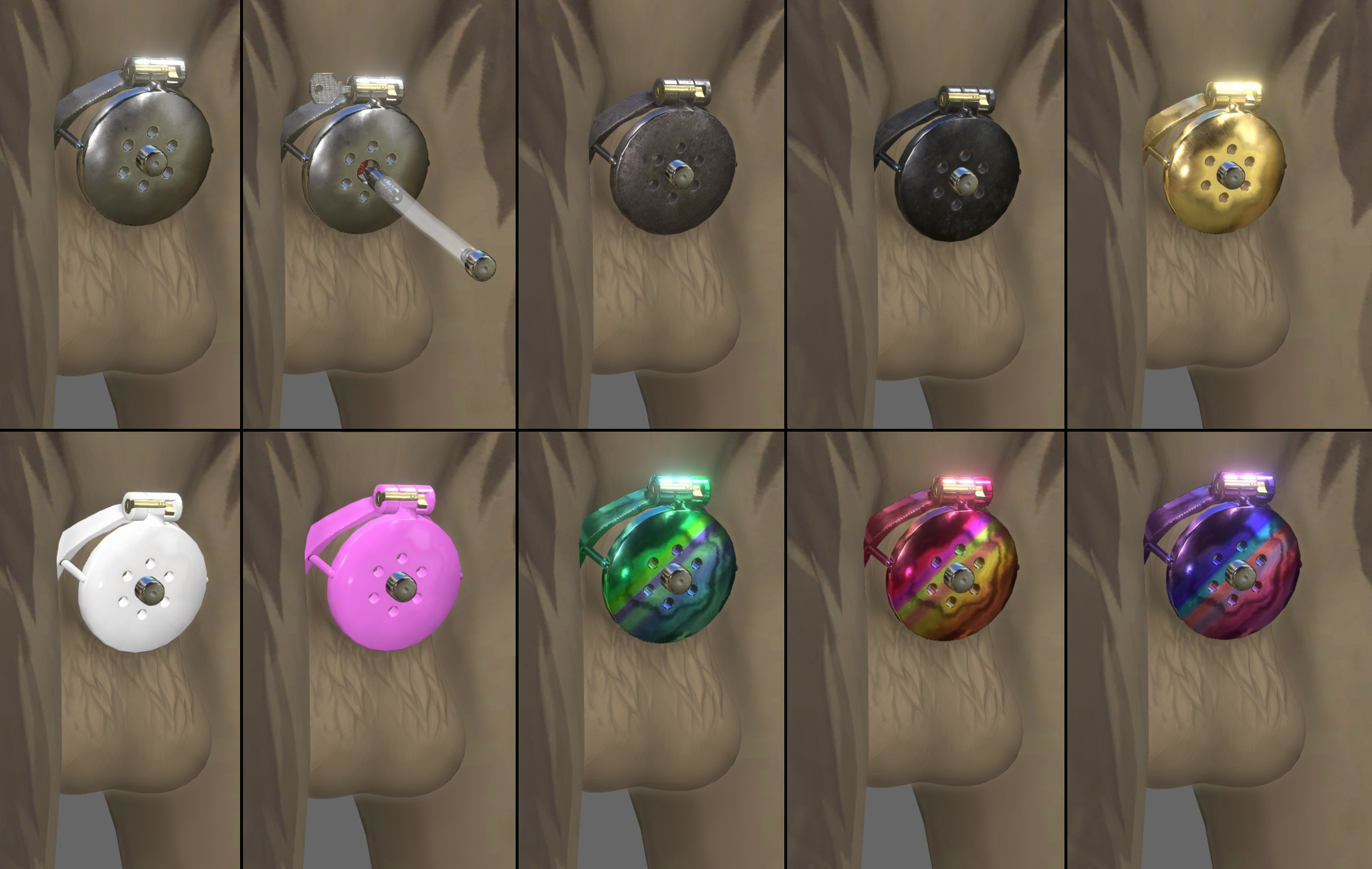 Furry Chastity Cage Set by Dein-Ra