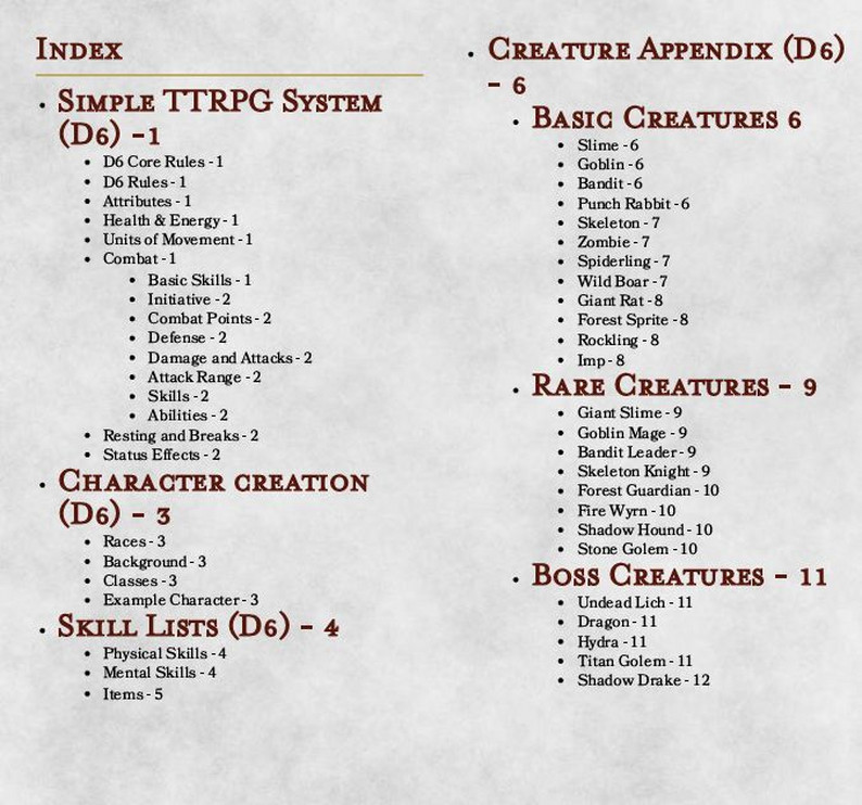 The Simple TTRPG System by Vakyne
