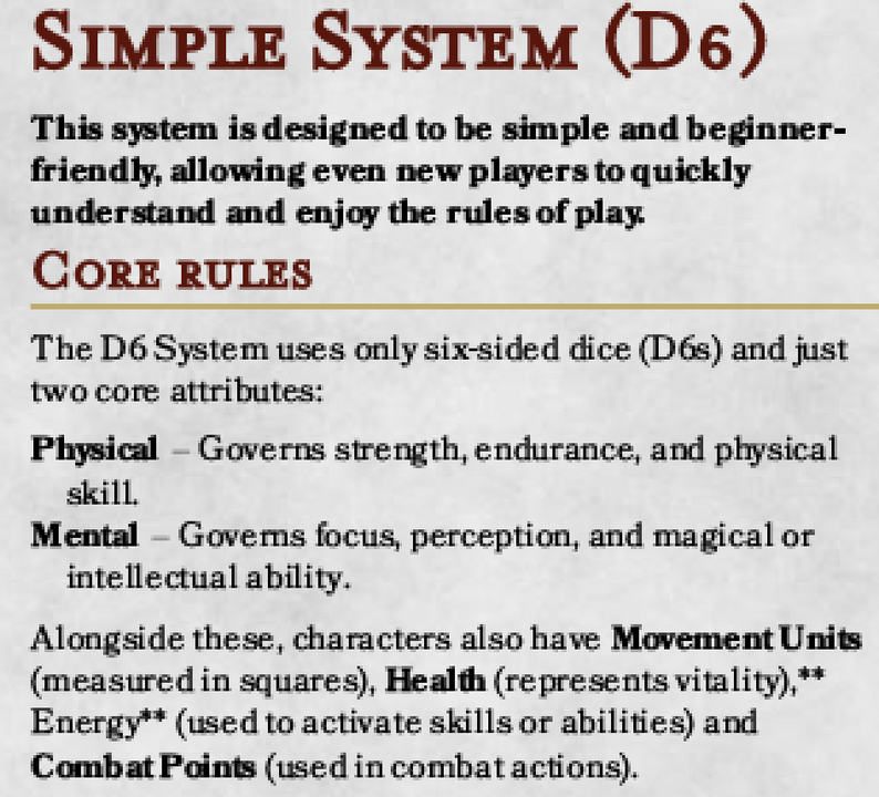 The Simple TTRPG System by Vakyne