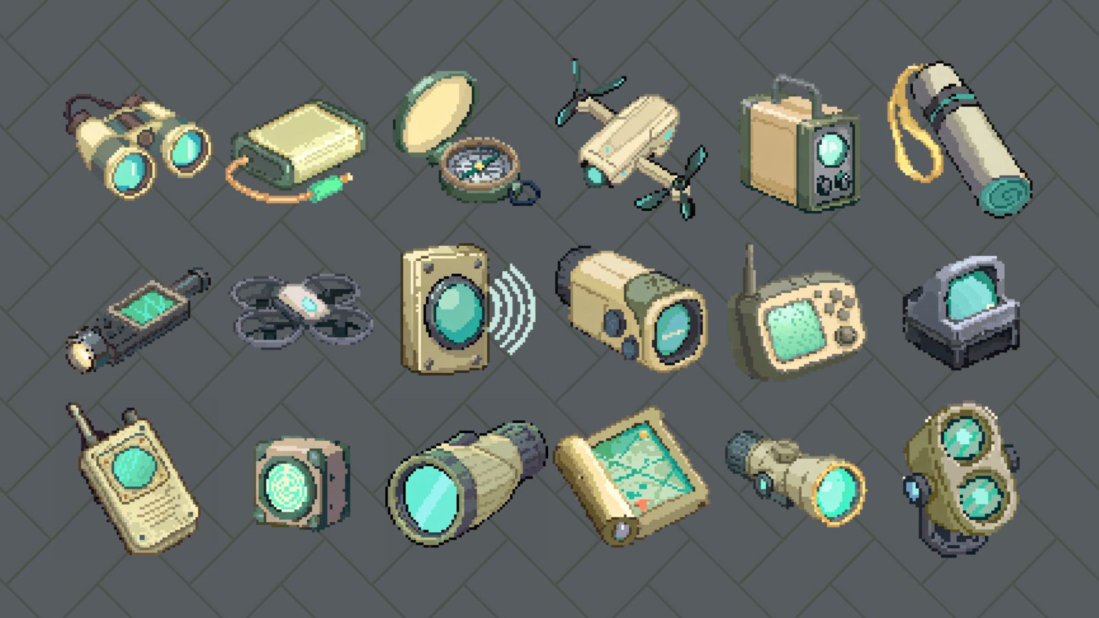 Icon Pack, Modern Pixel Recon Icons by shaderloom