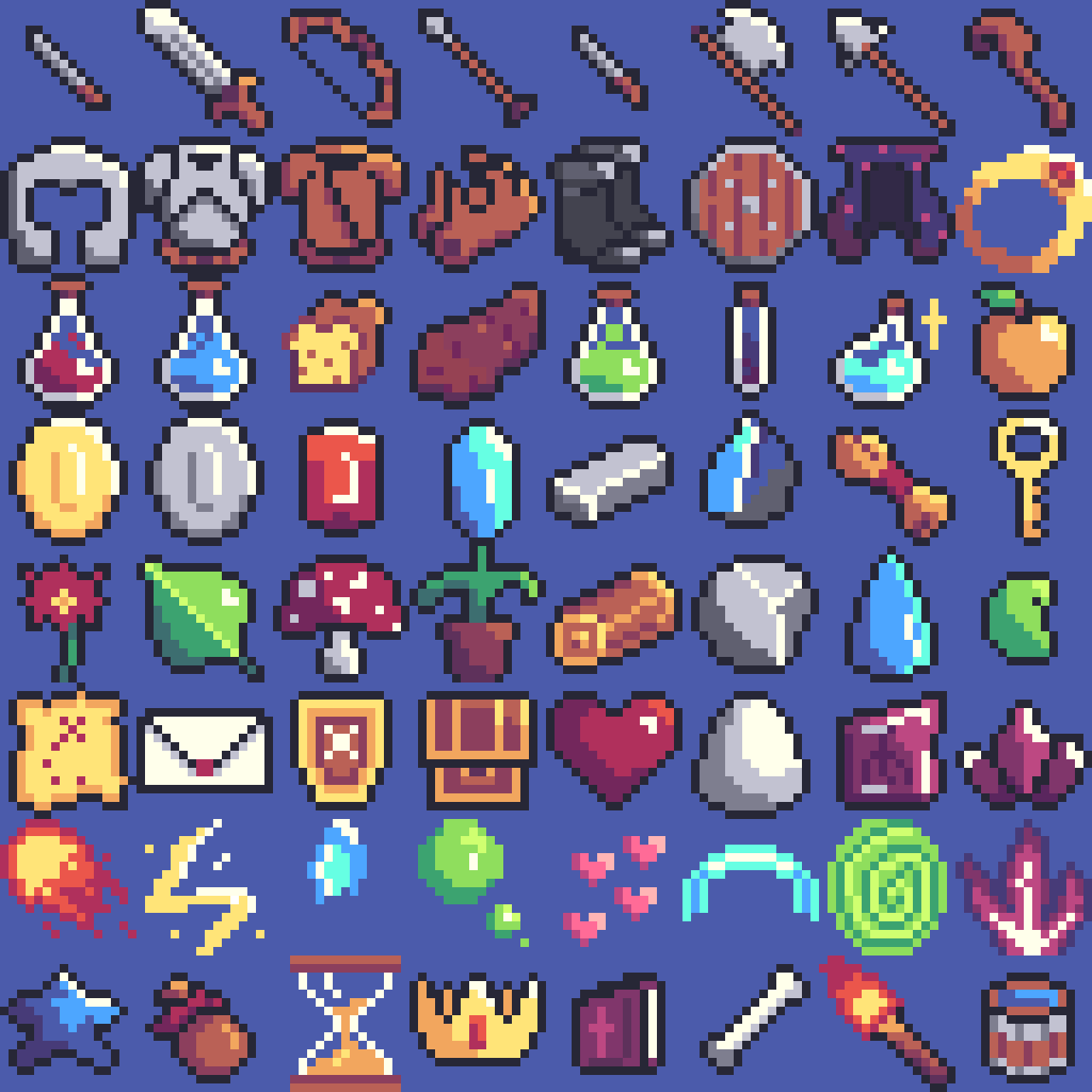 Pixel Art Icons - RPG Essentials (16x16) by Kettoman