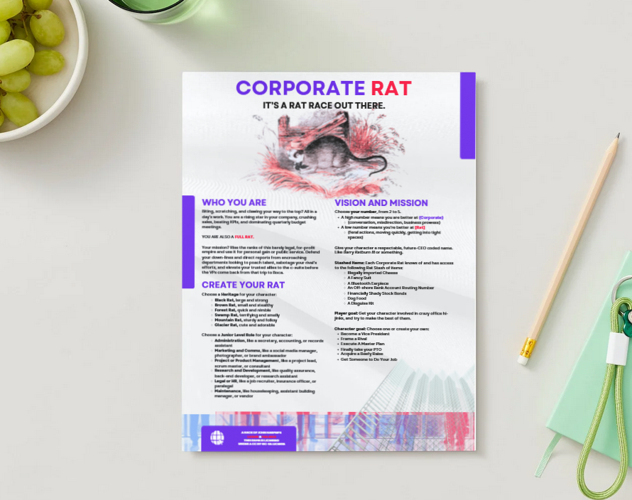 CORPORATE RAT - A Lasers and Feelings Hack by shawk games