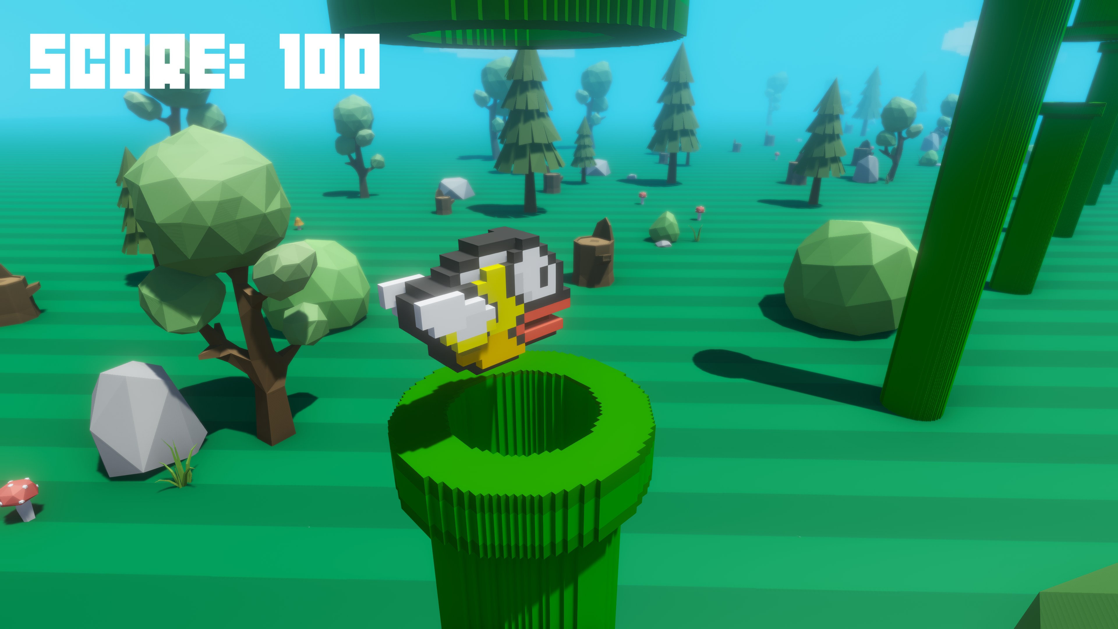 3D Flappy Bird (voxel style experiment) by Abraham