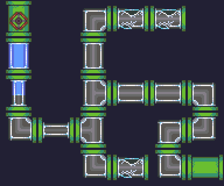 Water pipes tileset in pixel art by marceles 🌴