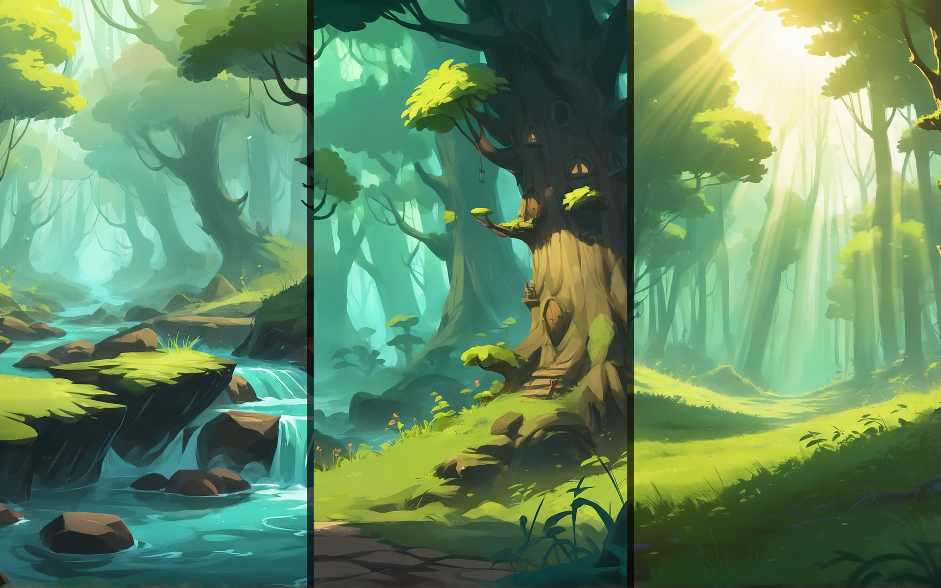 Forest Quest (Woods or) Forest Backgrounds (4K RPG or Visual Novel Backgrounds) by Rezzy