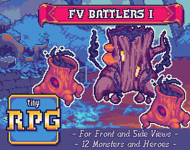 Front View Battlers are here - Tiny RPG - FV Battlers I by tiopalada