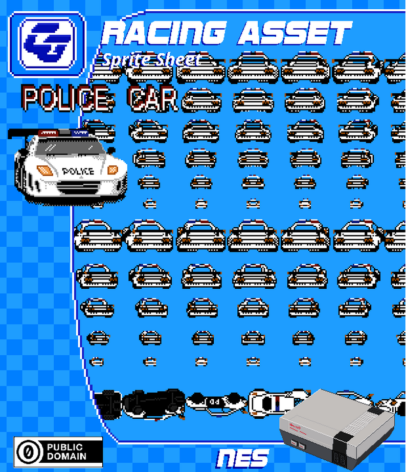 Racing Asset 'Police' Car NES by chasersgaming