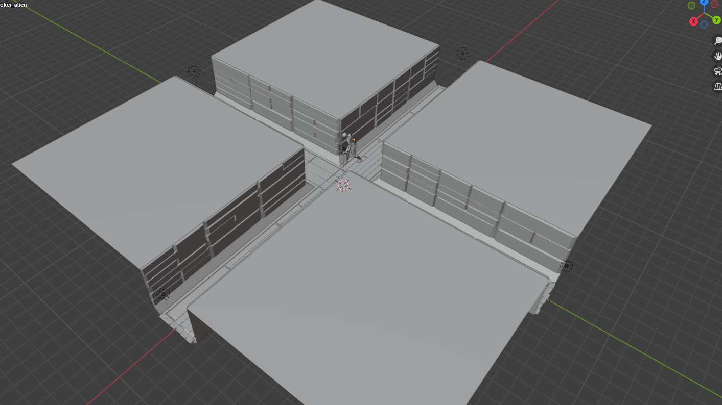 Looking scifi isometric Blender Jam 5 scene by mwillismodeler