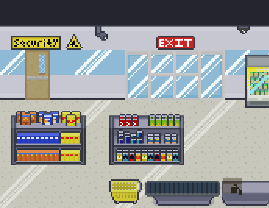 Update 2 - Pixel Interior - Super-Mart - supermarket and shop - 16x16 ...