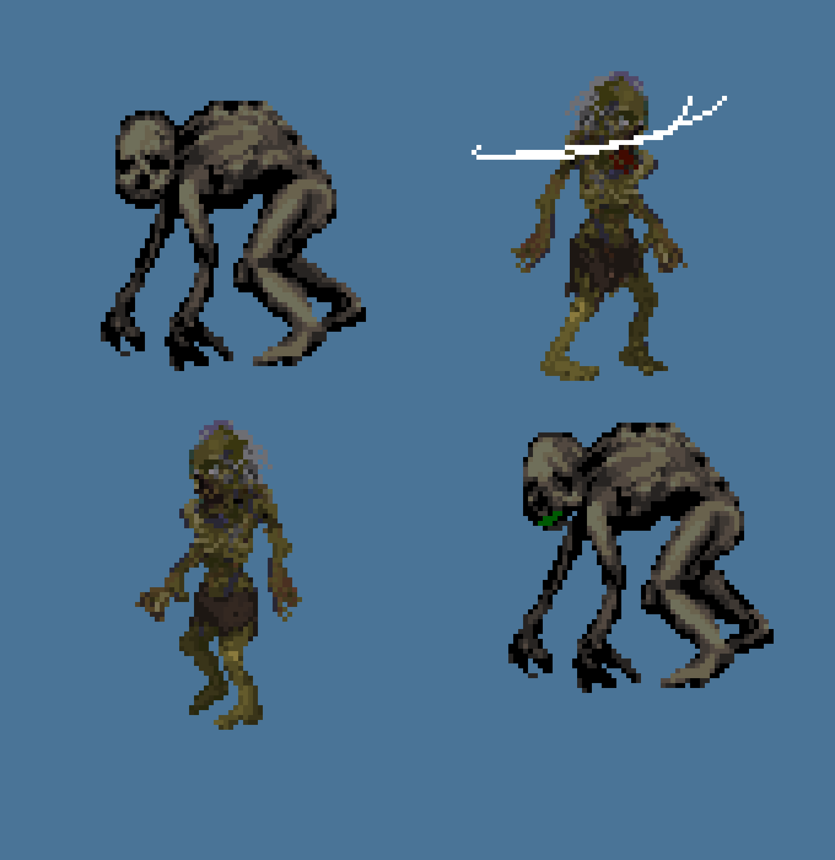 2D pixel sprite Ghouls & zombie 64x64 by ChronoLars