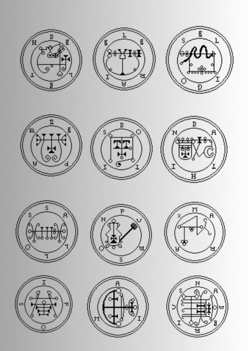 Goetia Sigils — Vol. II: The Infernal Twelve _Pixel art by NeoPixelBoyCo