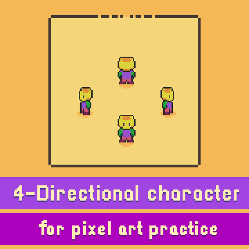 4-Directional character for pixel art practice by KuziDev