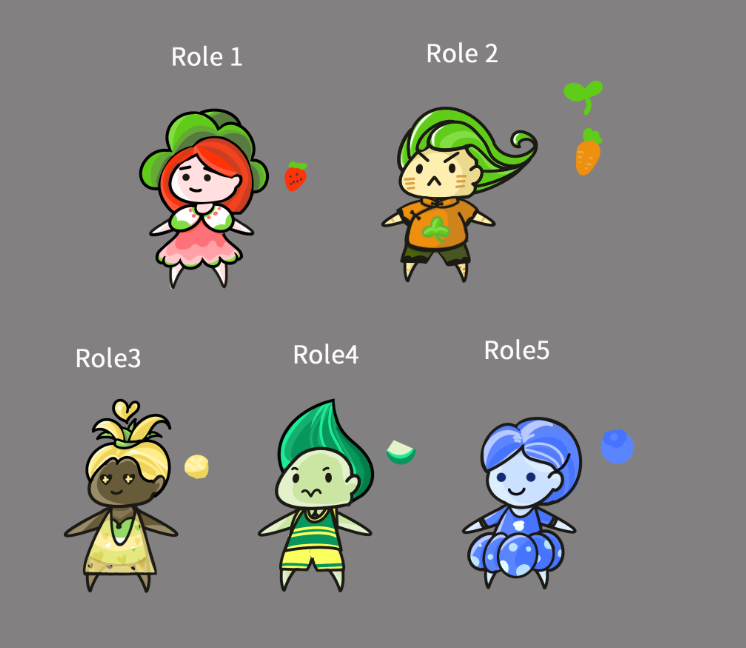 2D cute hand-drawn game characters by Eml13