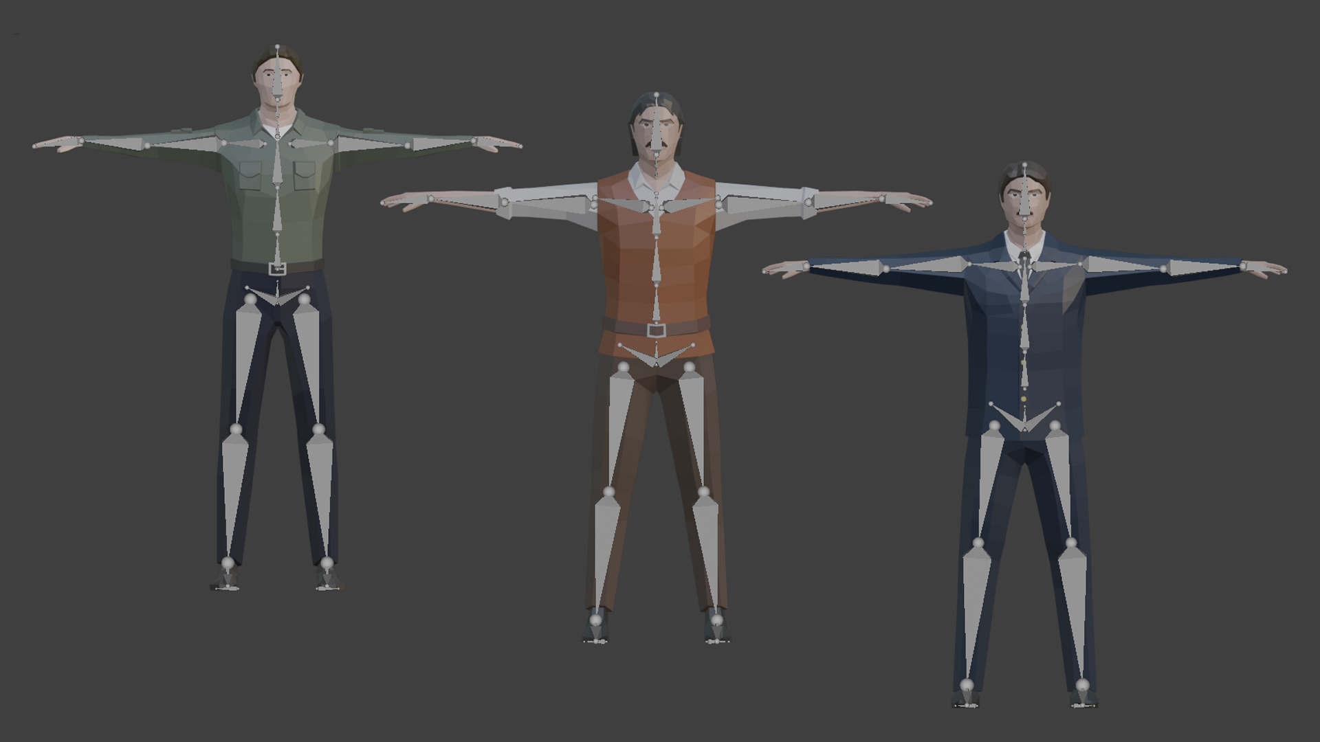Low Poly Male Characters Rigged by Floreswa