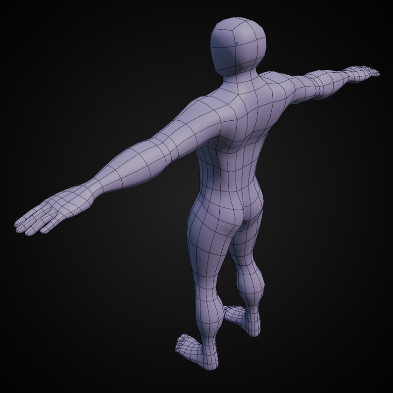 Clean Male Base Mesh (T-Pose) - Optimized Topology by Zero