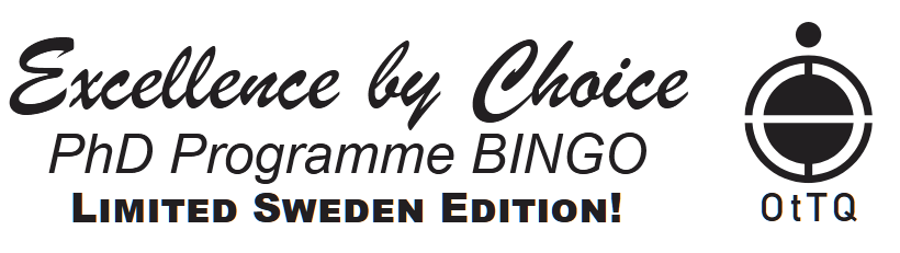 Excellence by Choice PhD Programme Bingo by Outside the Third Quartile