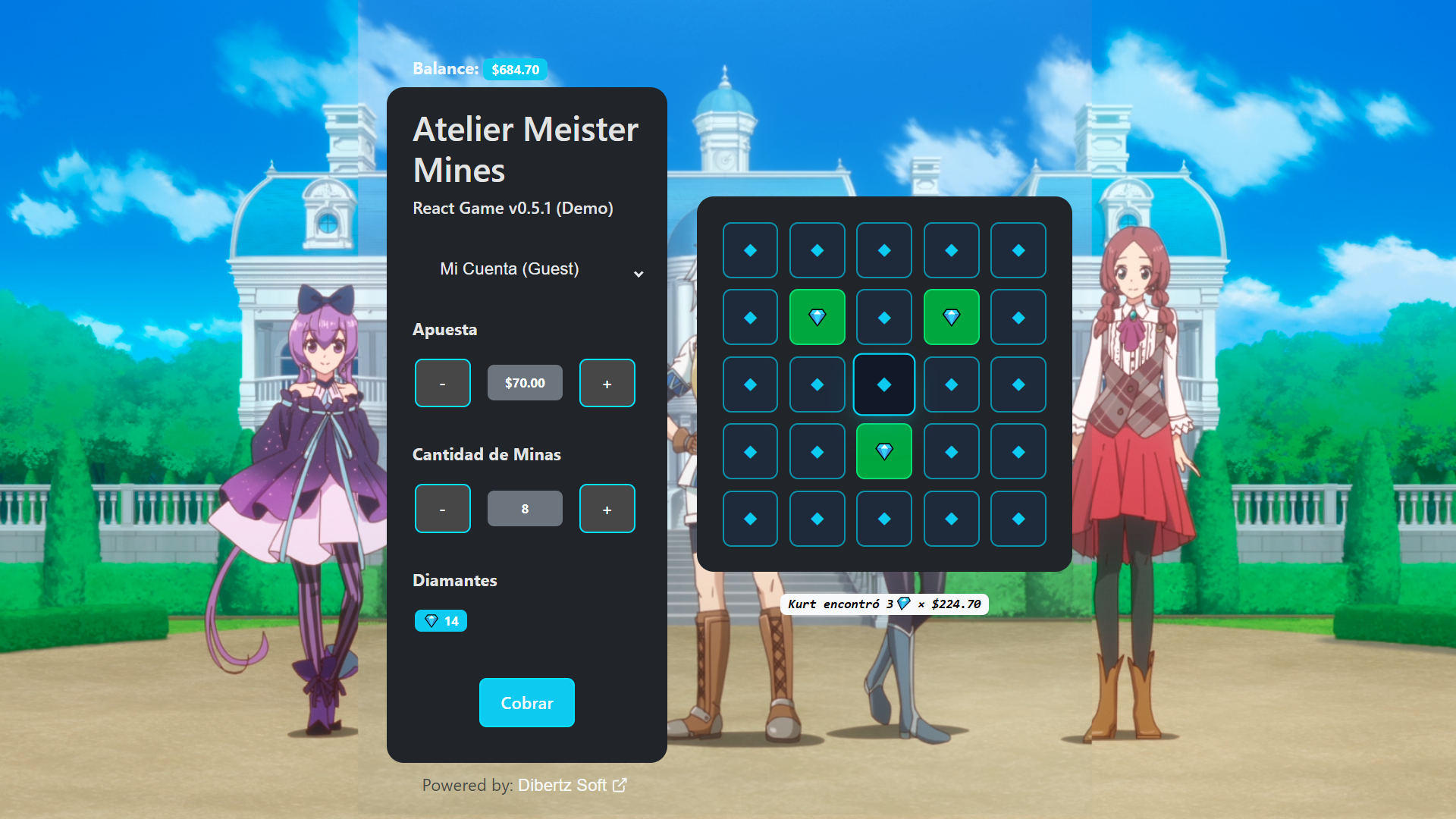 💣 Slot Machine Atelier Meister Mines v0.5.1 Demo Edition (React Assets) by darky_dev