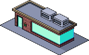 Pixel art Isometric Building Assets by Black Coffee Panda