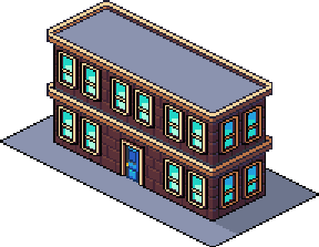 Pixel art Isometric Building Assets by Black Coffee Panda
