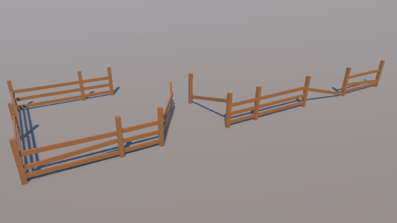 Low Poly Wooden Fence Bundle by Luenis