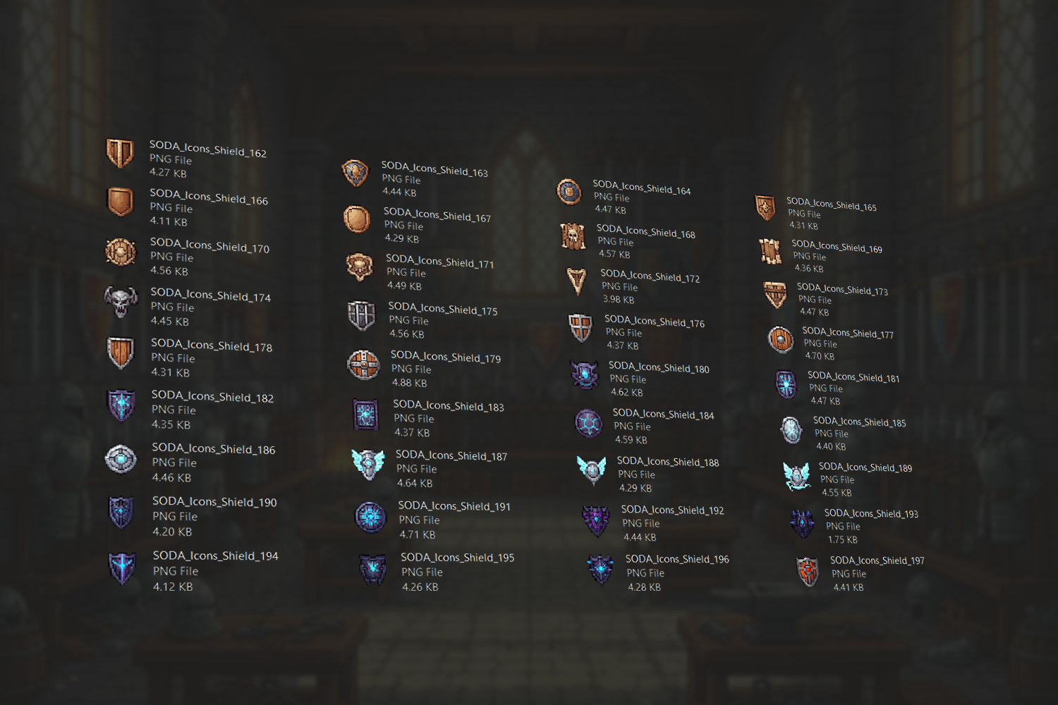 200+ Stylized Shield Icon Set Pack (32x32) by SODA