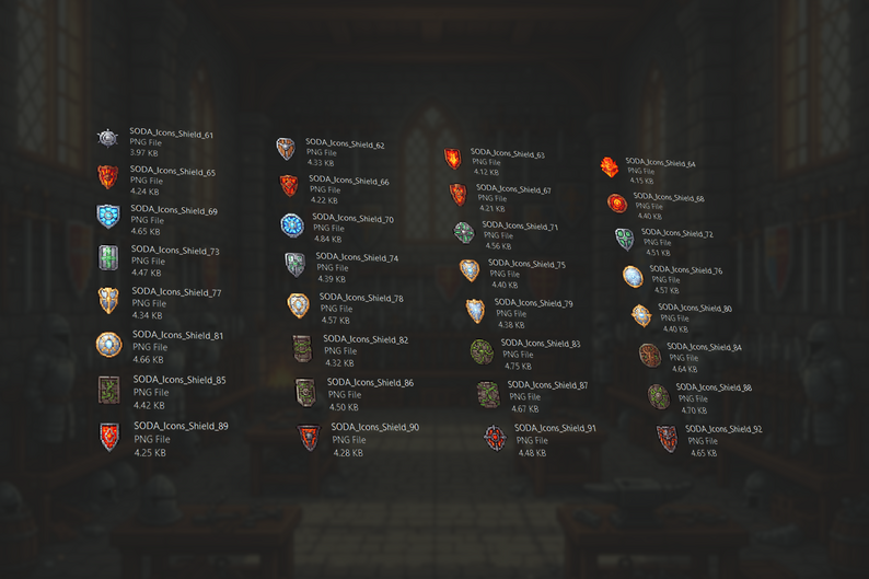 200+ Stylized Shield Icon Set Pack (32x32) by SODA