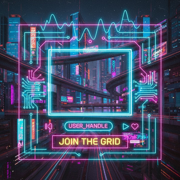 Cyberpunk Social Media Templates Collection by NeuroVibe Studios