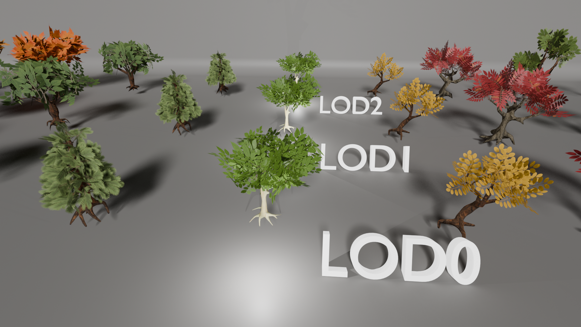 Trees Pack Vol. 1 // 10 Game-Ready Trees with LODs (Unity/Unreal/WebGL ...