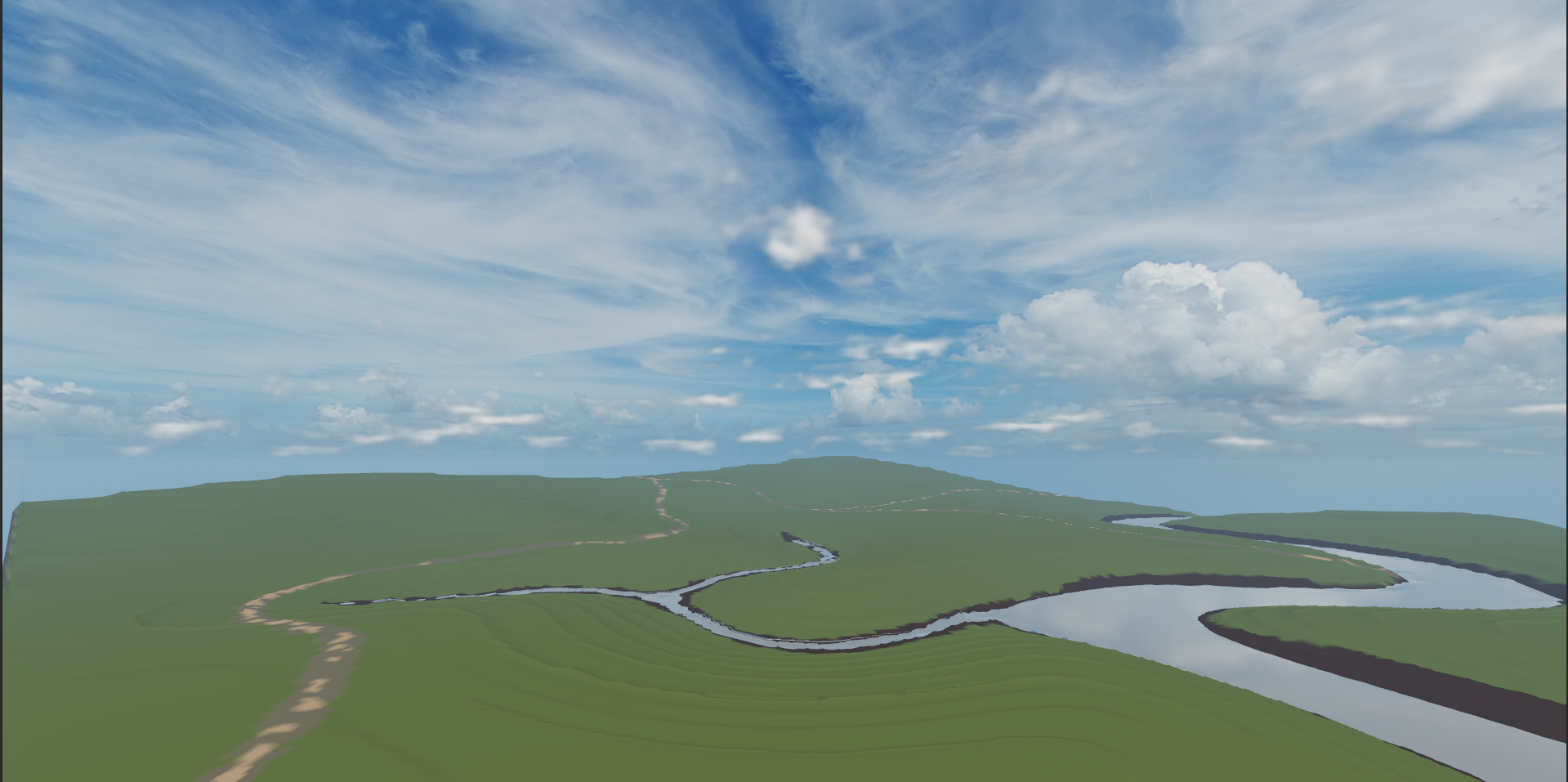 Free Roblox Hilly Terrain Map – River, Roads & Adventure Landscape by ...