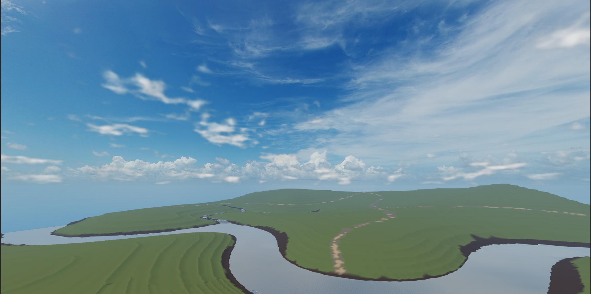 Free Roblox Hilly Terrain Map – River, Roads & Adventure Landscape by ...