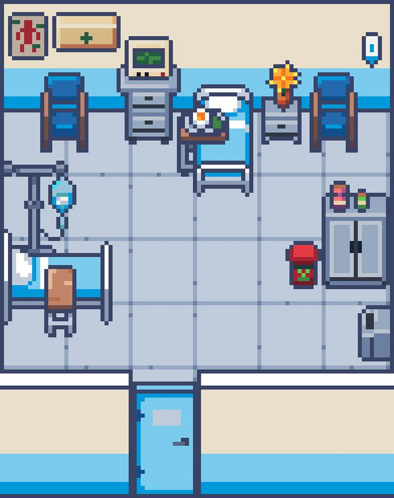 Top-Down Hospital Pixel Pack [Free] by Soppycraft