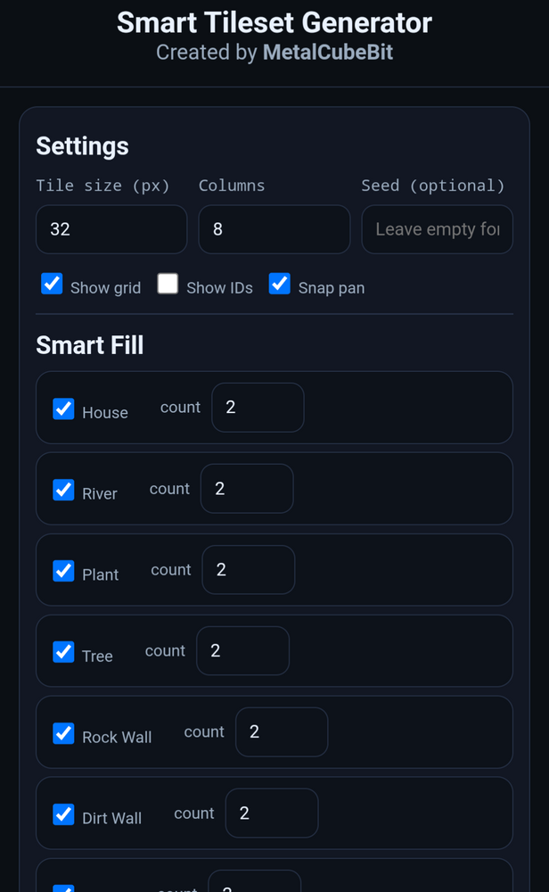 Smart Tileset Generator by MetalCubeBit