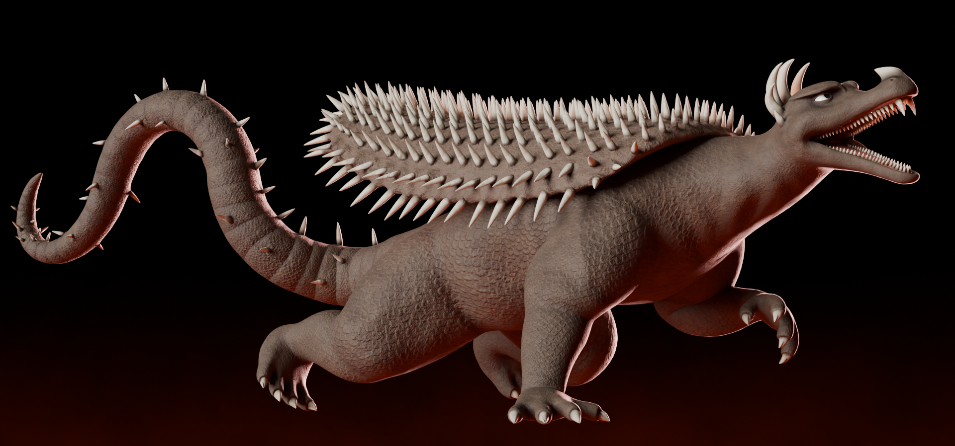 Anguirus 1955 (Blender 4.5+ and MMD) by SlightlyPurplish