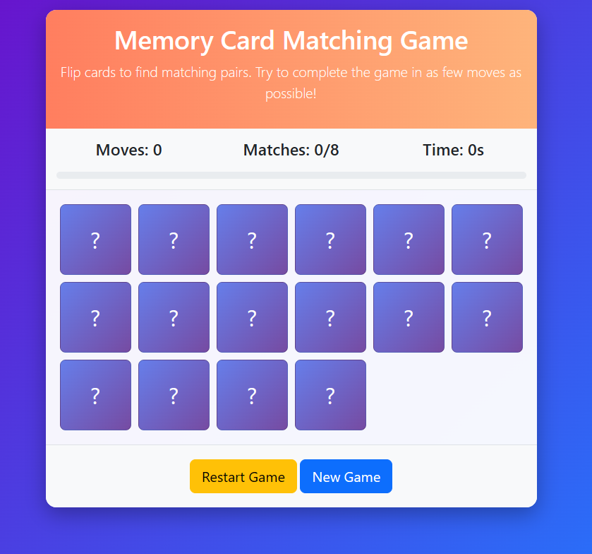 Memory Card Matching Game by duuha_ugh