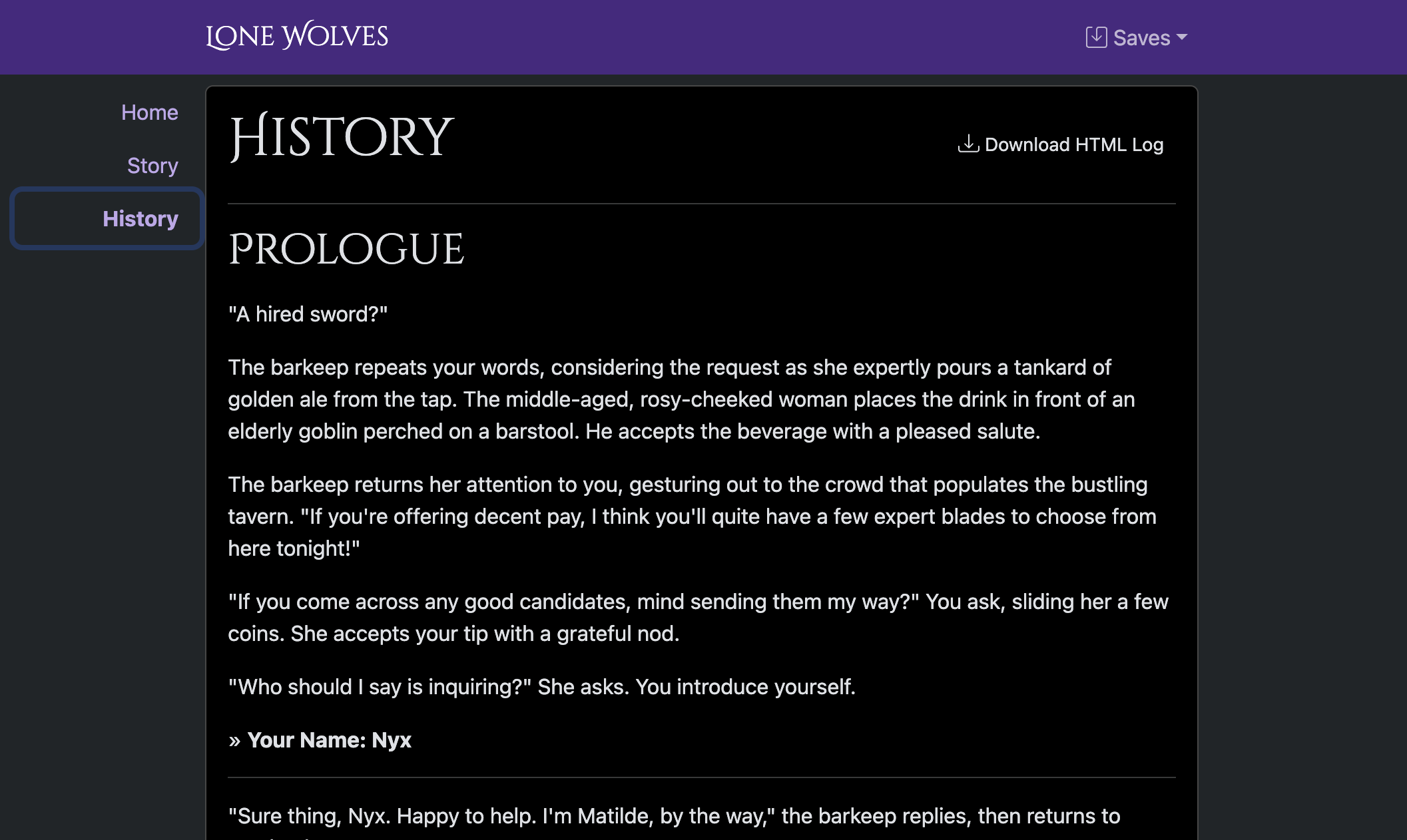 Lone Wolves by Nyx Maverick for Interactive Fiction Showcase 2025 - itch.io