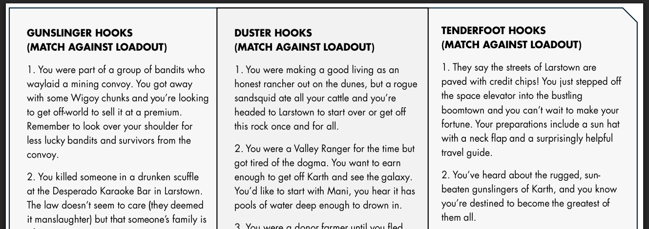 Classes, Weapons, & Equipment for Desert Moon of Karth by ScoobyGoober
