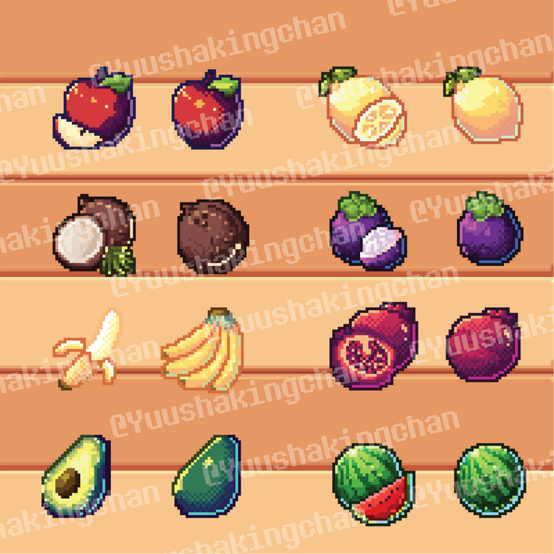 Farm Crop Pixel Art 32x32 Icons by Yuushakingchan