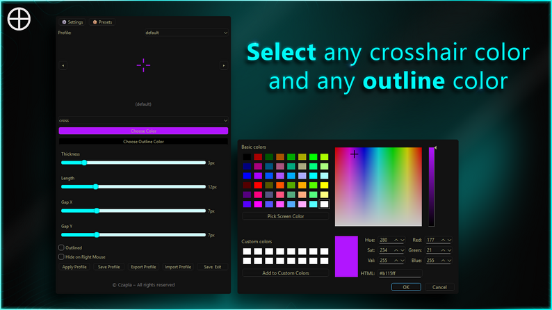 CROSSHAIRB - Crosshair overlay by czapla