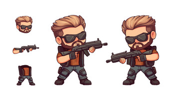 360° Shooter 2D Game Sprites by Yoo Game Art
