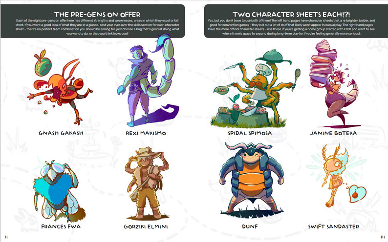 PICO Pre-Gen Characters: First Set (digital) by Felix Isaacs