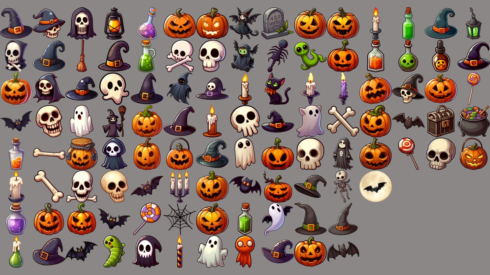 Halloween theme Pack 3 - 500+ Sprites by FortressSide