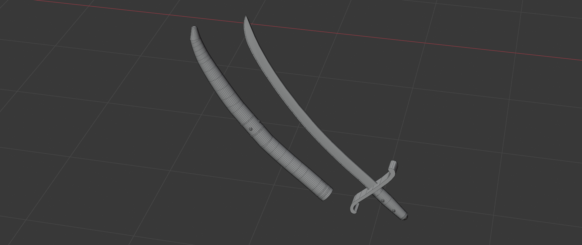 Mongolian Steppe Sabre With Scabbard by AdobeMano