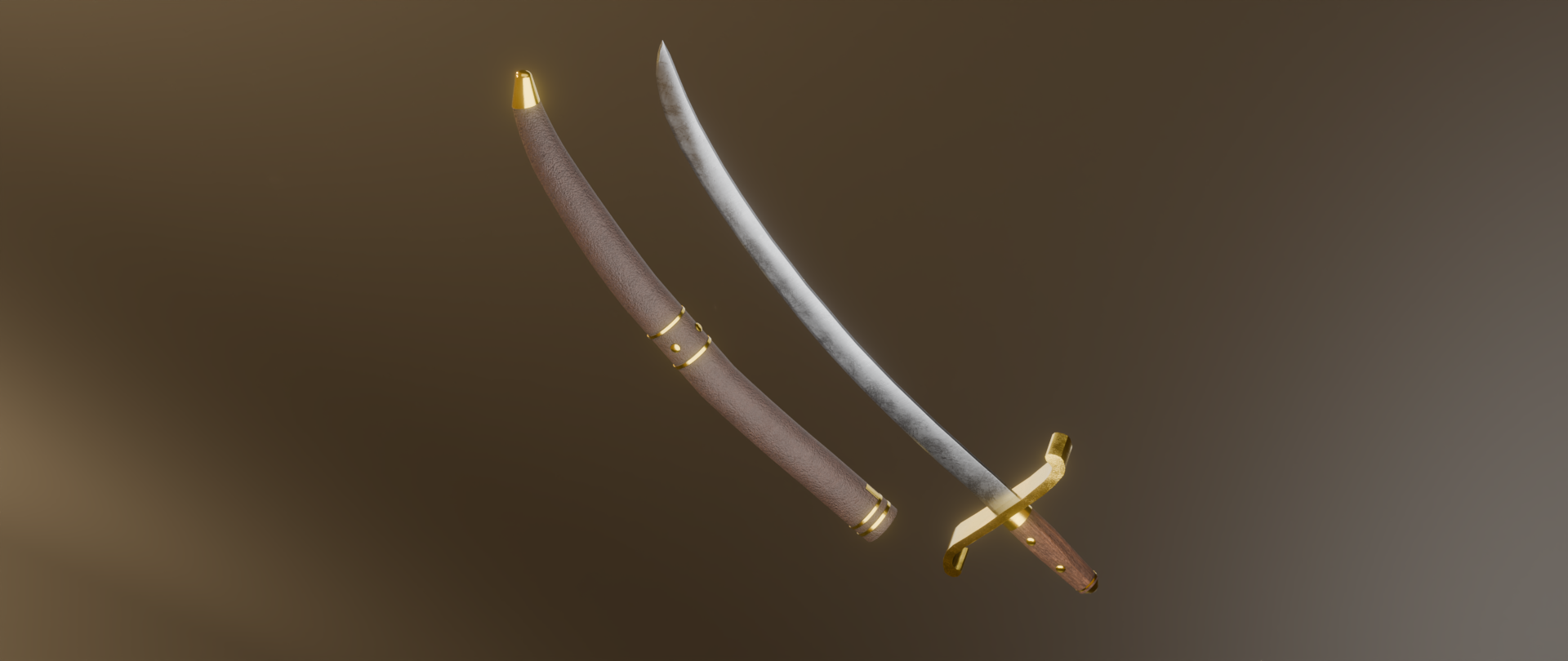 Mongolian Steppe Sabre With Scabbard by AdobeMano