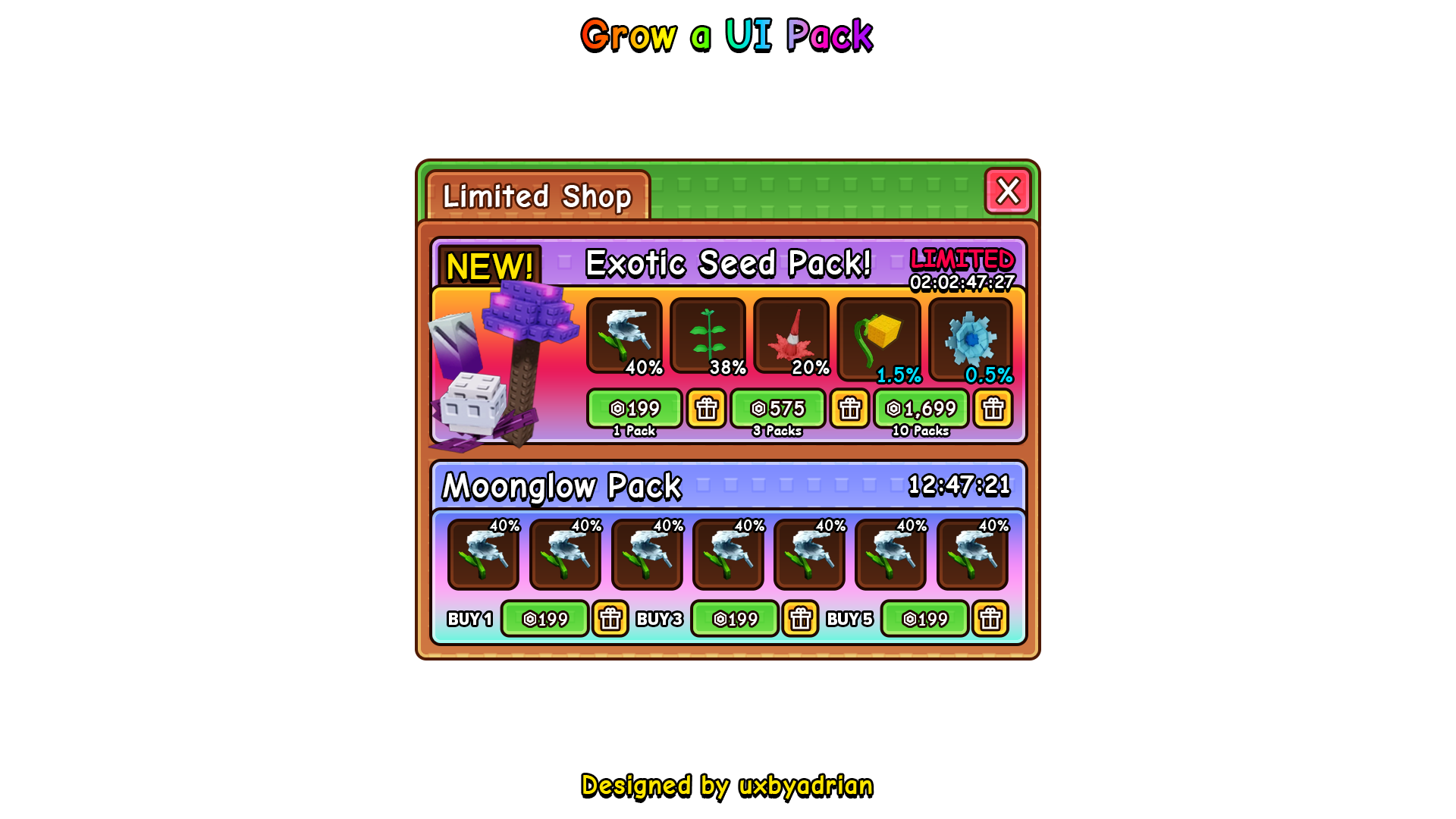 Grow a Garden UI Pack (50%) by Adrian