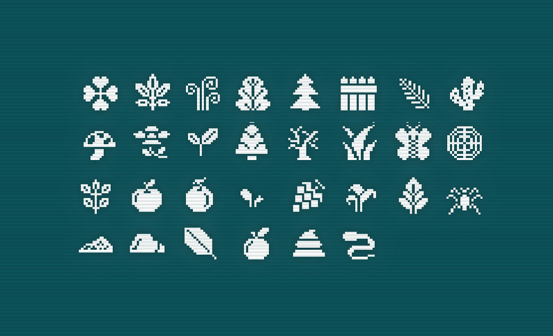 RPG icons —1 bit icon pack by pixelbean